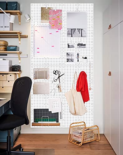 12 Pcs Pegboard, Peg Boards for Walls, Wall Mount Display Pegboard Panel Kits, Small Pegboard for Craft Room, Workshop, Office, Peg Boards for Walls - White Pegboards Panels