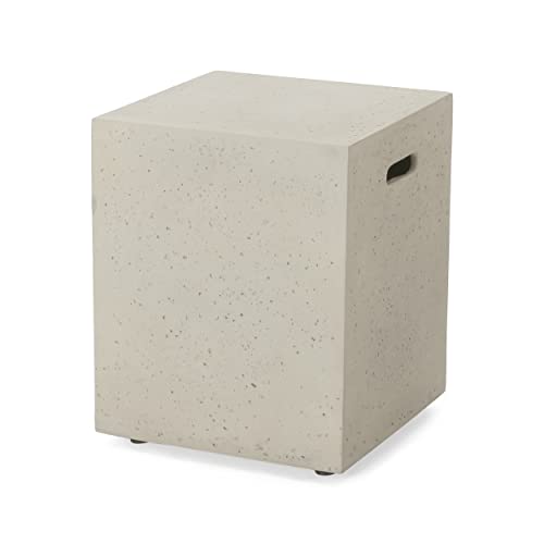 Christopher Knight Home Nicola Outdoor 40 Inch Rectangle Fire Pit, Light Gray