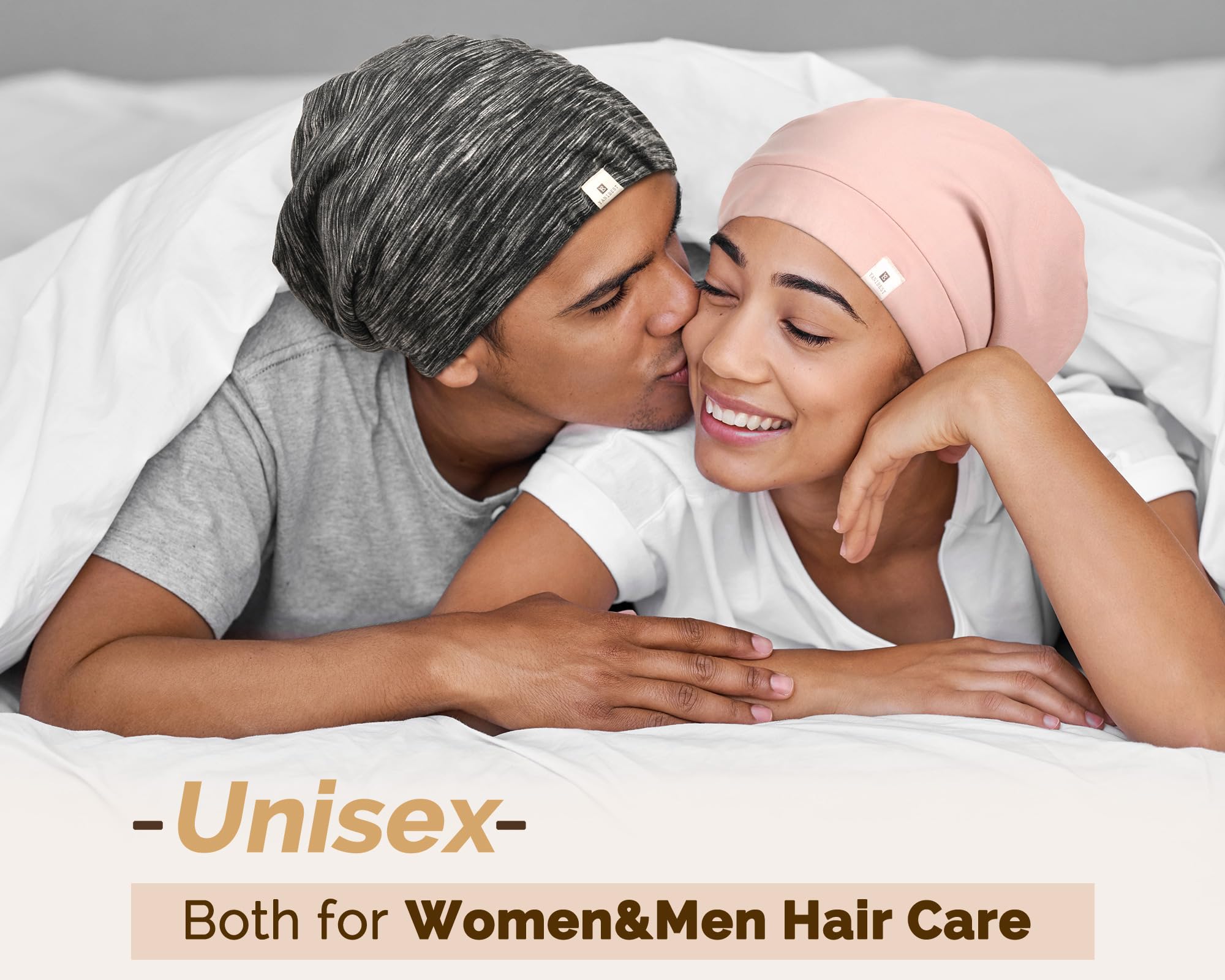 YANIBEST Silk Satin Bonnet Hair Wrap for Sleeping - Adjustable Stay on Silk Lined Slouchy Beanie Hat for Curly Hair and Braids