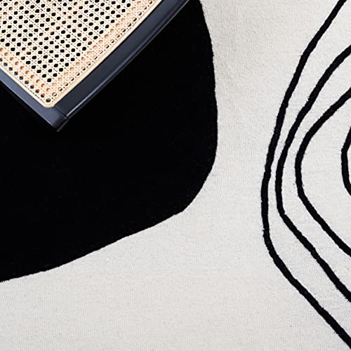 Safavieh Rodeo Drive Collection 4' x 6' Ivory/Black RD860B Handmade Mid-Century Modern Abstract Wool Area Rug