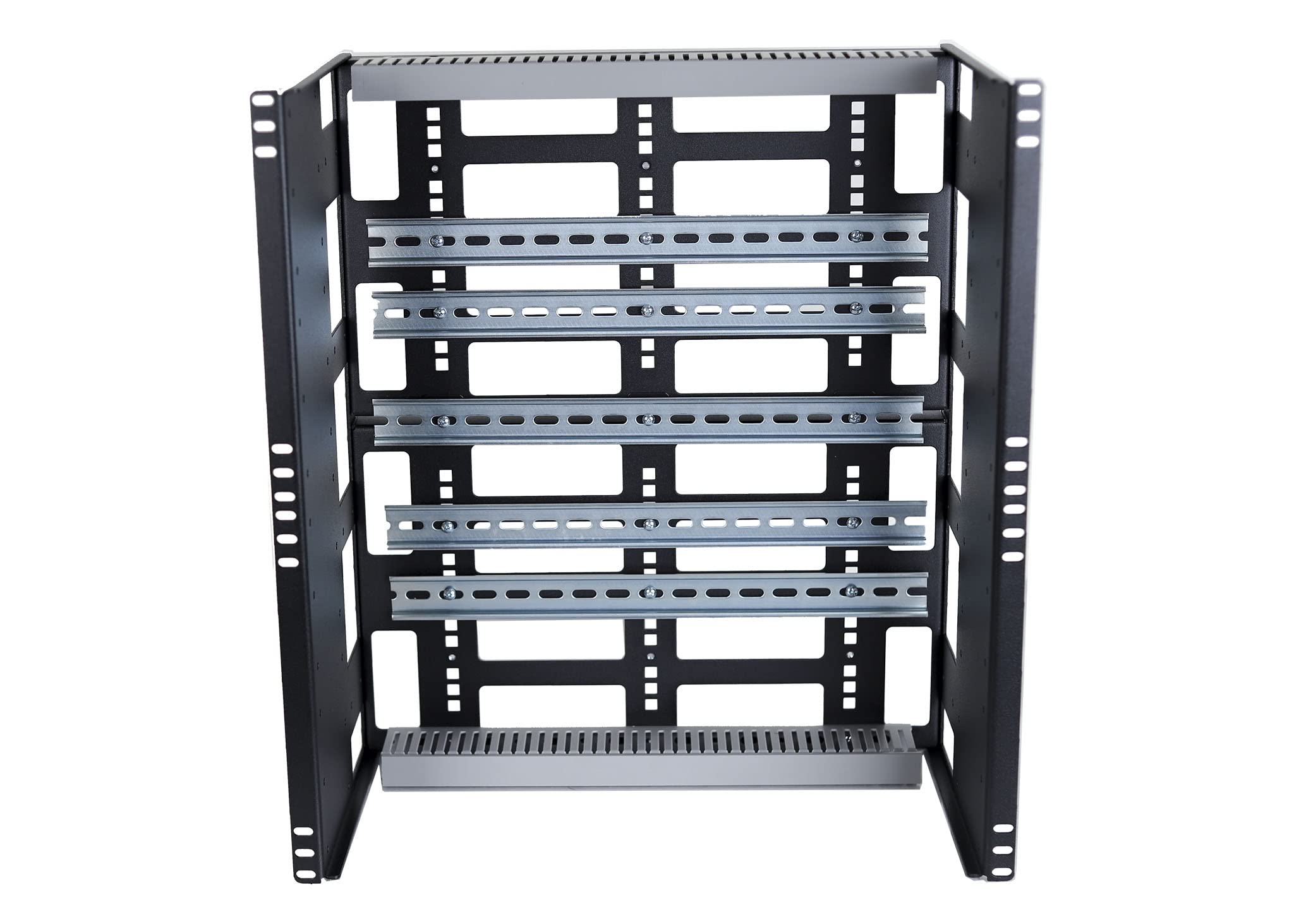 IRP11225D Heavy Duty 12U Rackmount Adjustable Depth Industrial Din Rail Panel Designed for 2 Post or 4 Post EIA310 19 inch Server Rack