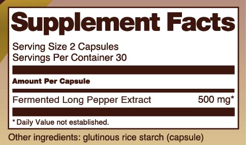 CellFend Fermented Long Pepper Extract – Senolytic Agent – with Piperlongumine – Potent 30:1 Extract - 60 Vegan Capsules (500mg)