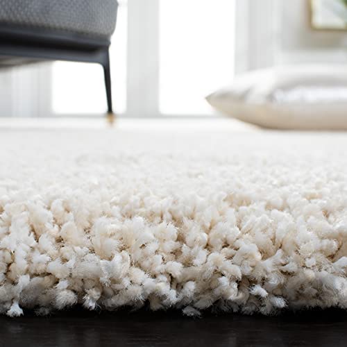 SAFAVIEH Milan Shag Collection 8' x 10' Ivory SG180 Solid Non-Shedding Living Room Bedroom Dining Room Entryway Plush 2-inch Thick Area Rug