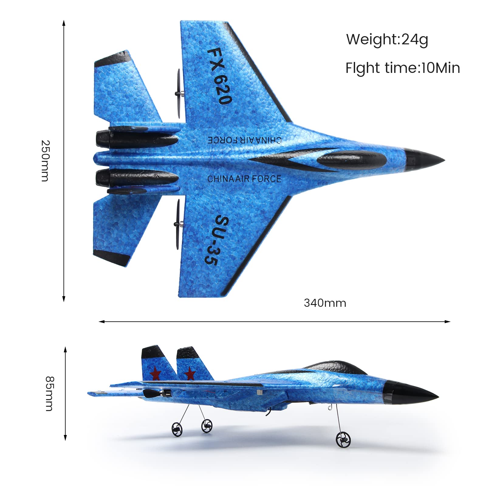 BEHORSE Remote Control Airplane RC Plane 2 Channel Remote Control Airplane Ready to Fly, 2.4GHz Easy to Control RC Glider Plane for Kids