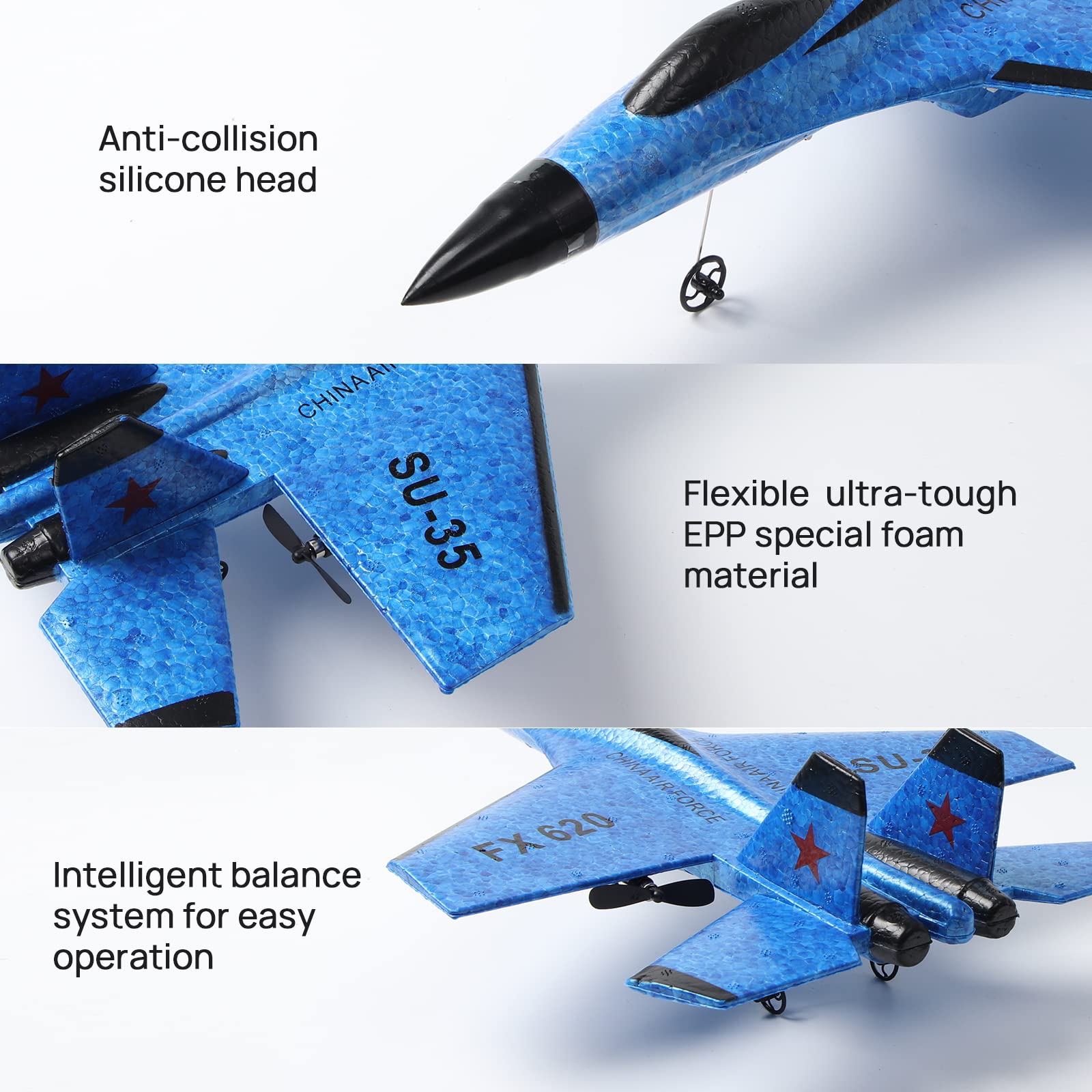 BEHORSE Remote Control Airplane RC Plane 2 Channel Remote Control Airplane Ready to Fly, 2.4GHz Easy to Control RC Glider Plane for Kids