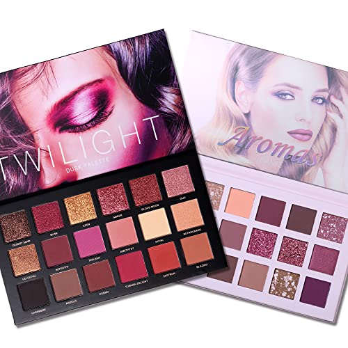2Pcs UCANBE Twilight Dusk + Aromas Nude Eyeshadow Palette Makeup Set, Matte Shimmer Glitter Pressed Pearl All Highly Pigmented Blending Powder, Natural Velvet Texture Eye Shadow Kit