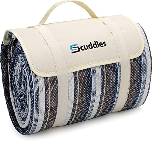 scuddles Picnic Blankets Dual Layers Picnic Blanket Outdoor Water-Resistant Handy Mat Tote Spring Summer Camping Blanket Great for The Beach