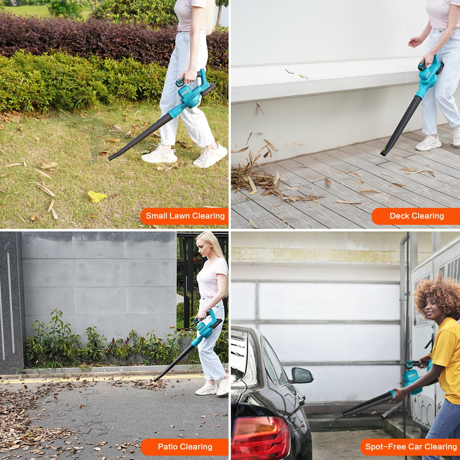 Berserker 20V Lightweight Leaf Blower Cordless 2.0Ah Battery Operated and Fast Charger Included,2 Speeds 150CFM 170MPH Portable Rechargeable Patio Blower for Small Lawn Care,Sidewalk Dust Cleaning