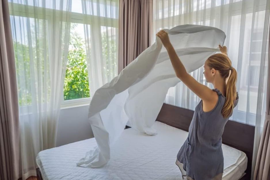 Luxurious Organic white Cotton Sateen flat sheet only- different size sheets, Soft, Durable, and Certified