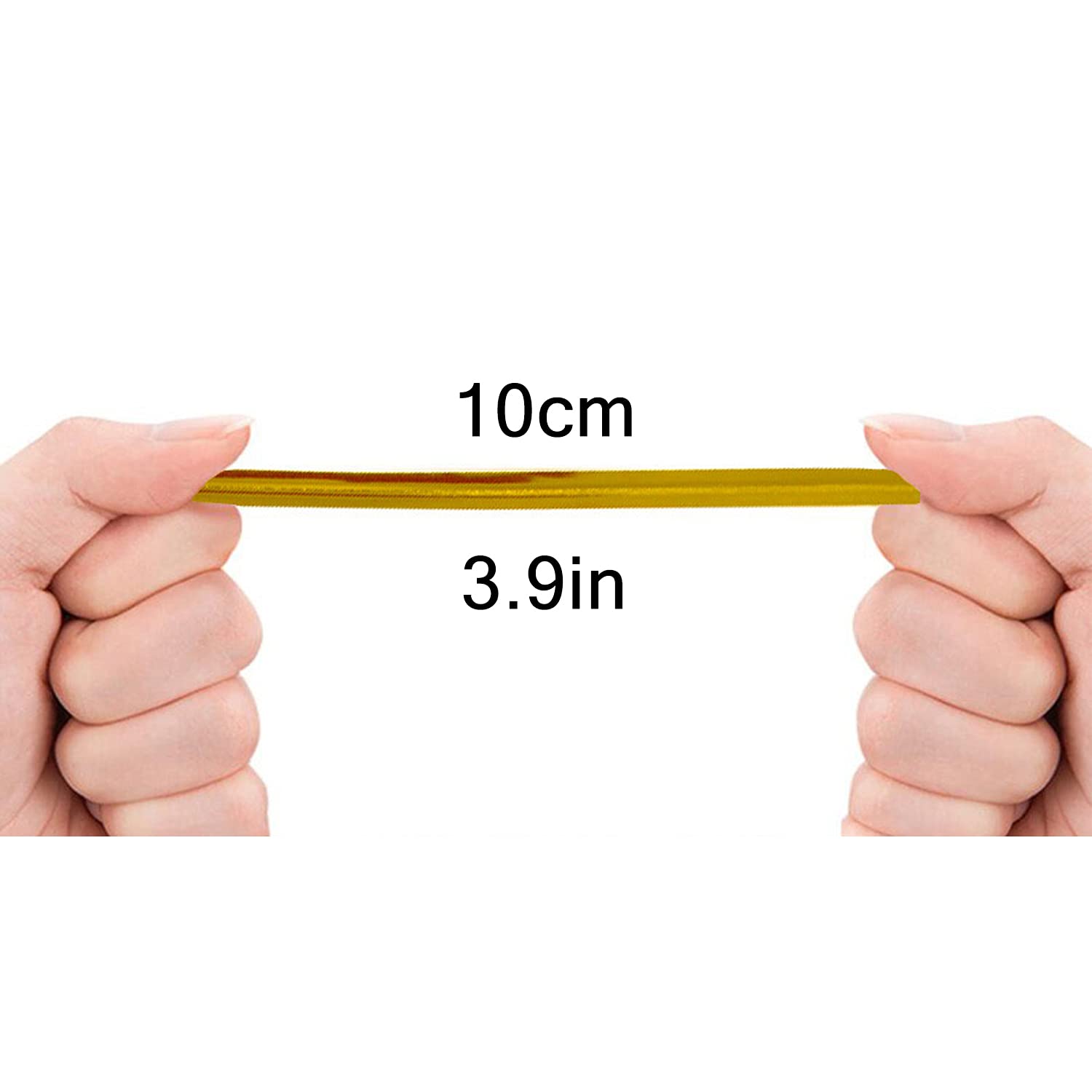 HOPEMT (200 pcs)100 pcs Gold Stripes Translucent Plastic Bags/Cellophane Bags with 100 pcs Gold Twist Ties for Cookie,Cake,Chocolate,Candy,Snack Wrapping Good for Bakery Party