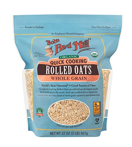 Bob's Red Mill Organic Quick Cooking Rolled Oats, 32-ounce (Pack of 4)