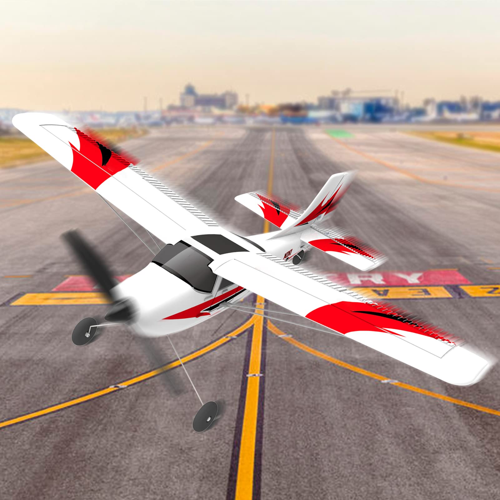 GoolRC RC Airplane, 2.4GHz 4CH Remote Control Airplane, Ready to Fly RC Plane with 6-Axis Gyro, RC Aircraft Flight Toys for Adults and Kids, Include 3 Batteries