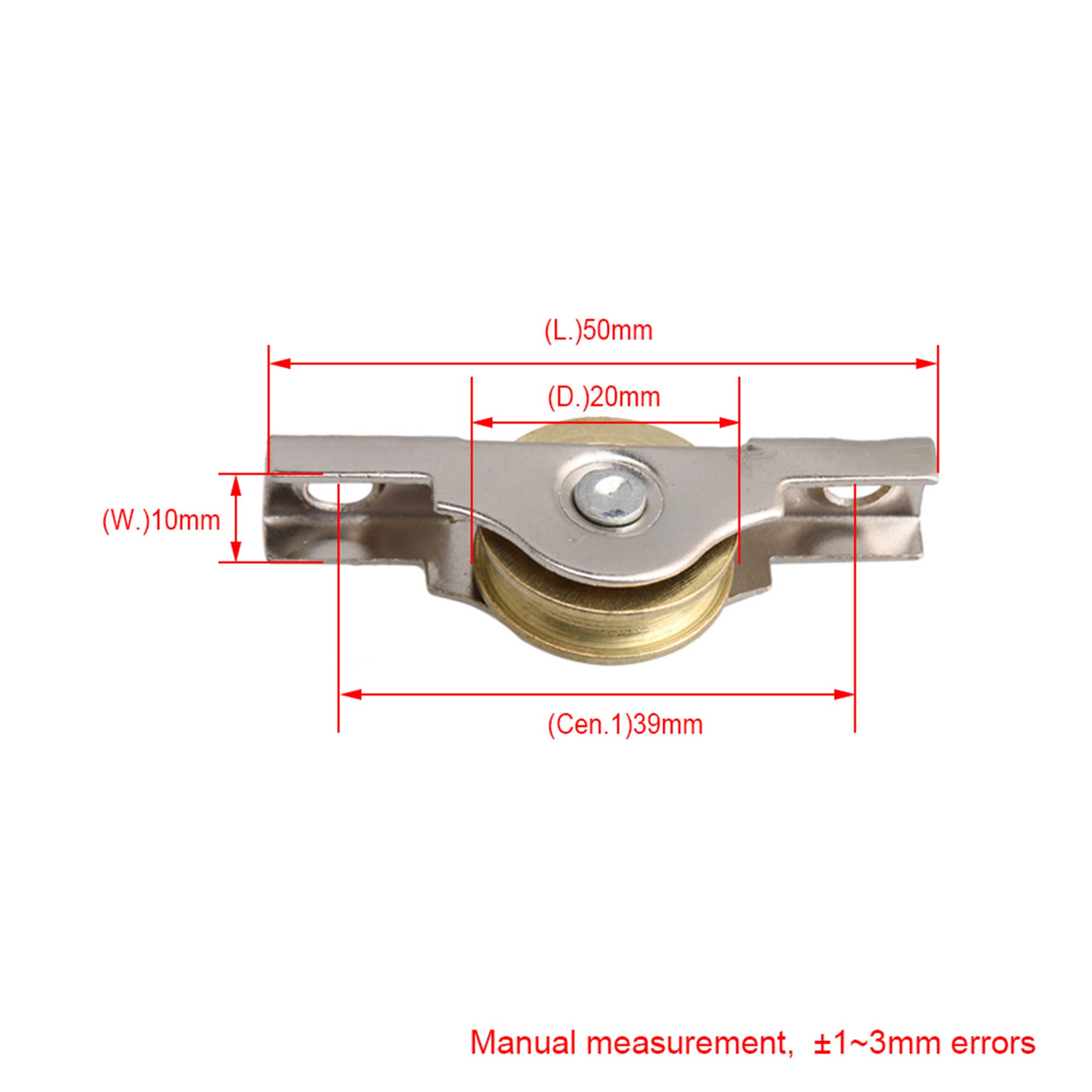 RDEXP Sliding Roller Wheel 20mm Diameter Slotted Wheel for Wardrobes Cabinet Bookcases Door Window Set of 20