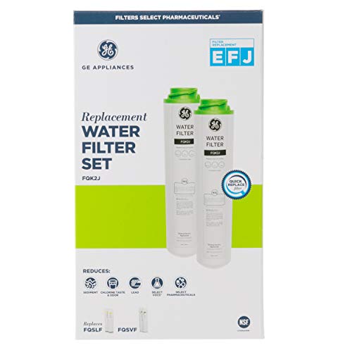 GE FQK2J Under Sink Water Filter Replacement | Dual Flow | NSF Certified: Reduces Sediment, Rust & Other Impurities from Water | Replace Every 6 Months for Best Results | 2 Water Filters