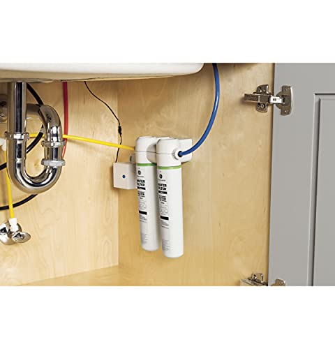 GE FQK2J Under Sink Water Filter Replacement | Dual Flow | NSF Certified: Reduces Sediment, Rust & Other Impurities from Water | Replace Every 6 Months for Best Results | 2 Water Filters