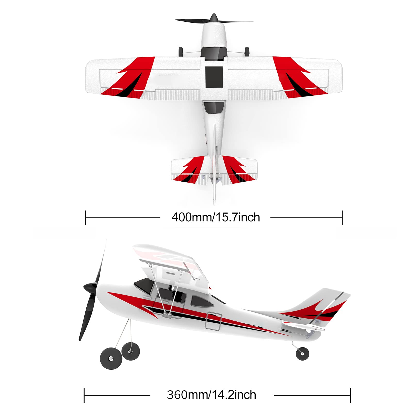 GoolRC RC Airplane, 2.4GHz 4CH Remote Control Airplane, Ready to Fly RC Plane with 6-Axis Gyro, RC Aircraft Flight Toys for Adults and Kids, Include 3 Batteries