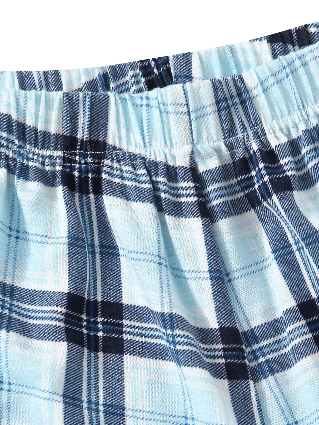 Verdusa Women's 2 Piece Outfits Crop Tank Top and Plaid Shorts Cute Loungewear Pajama Set Black Blue L