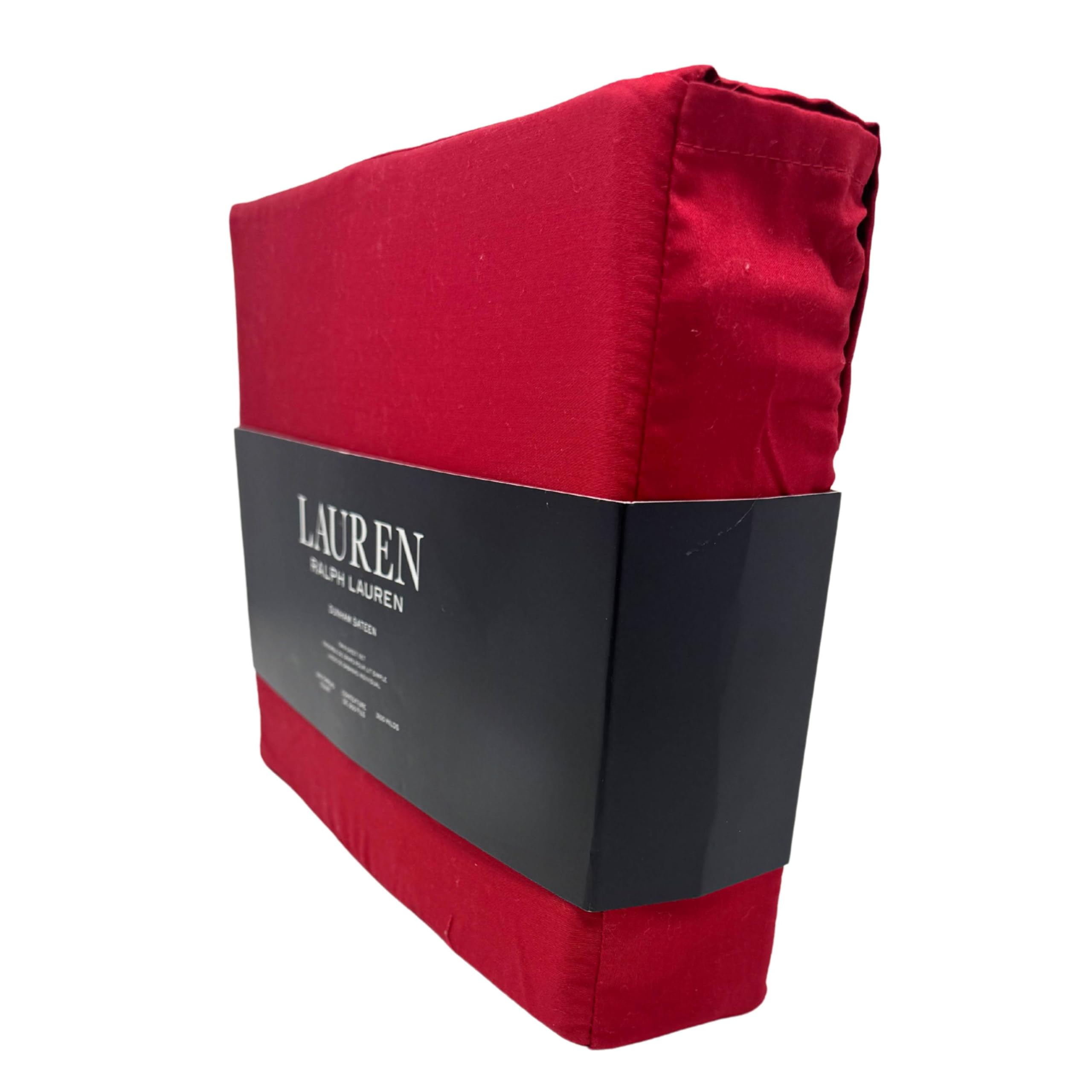 Lauren Ralph Lauren Dunham Sateen 3 pc Twin Sheet Set Admiral red
