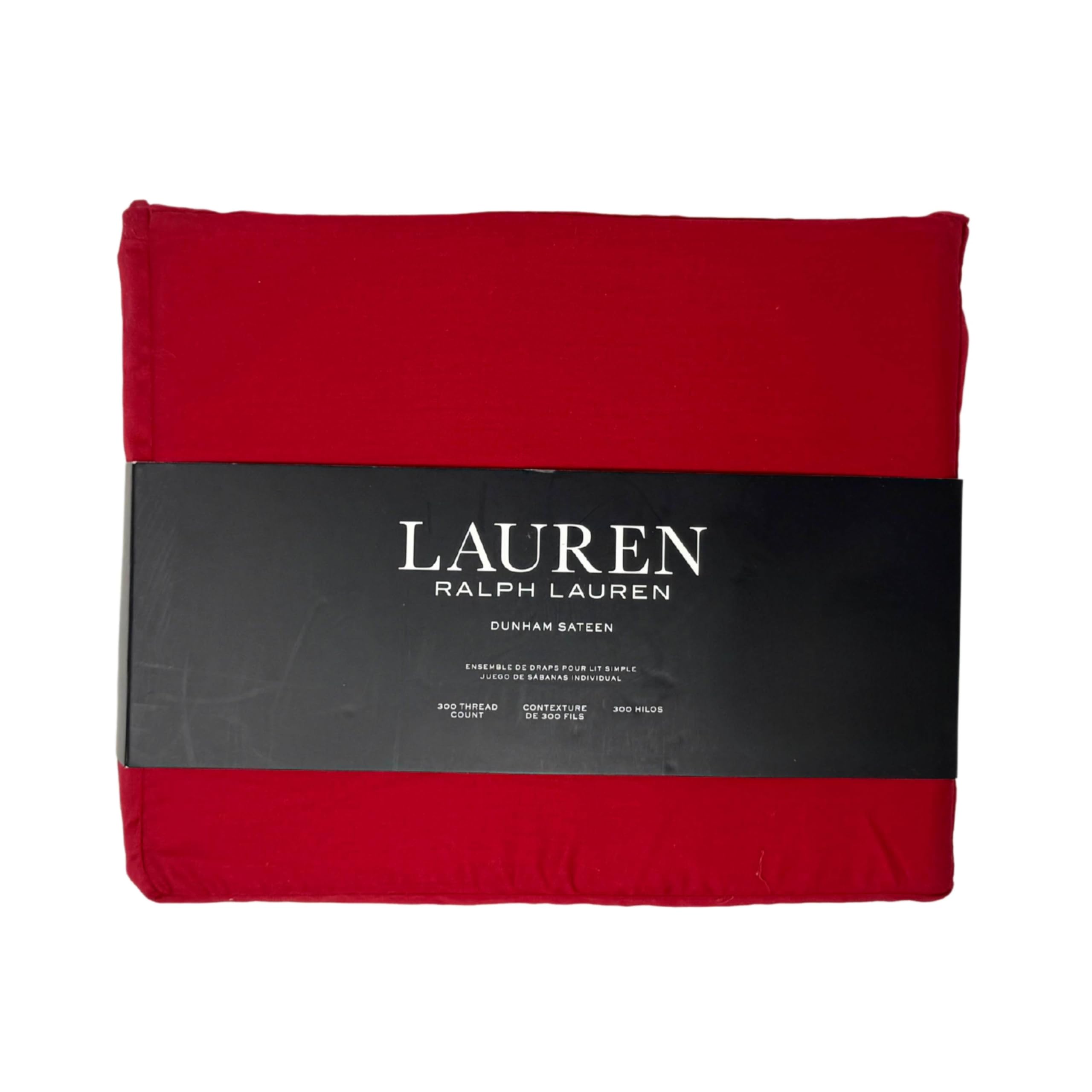 Lauren Ralph Lauren Dunham Sateen 3 pc Twin Sheet Set Admiral red