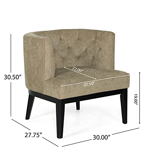 Christopher Knight Home Clough Accent Chair, Dark Beige + Dark Brown
