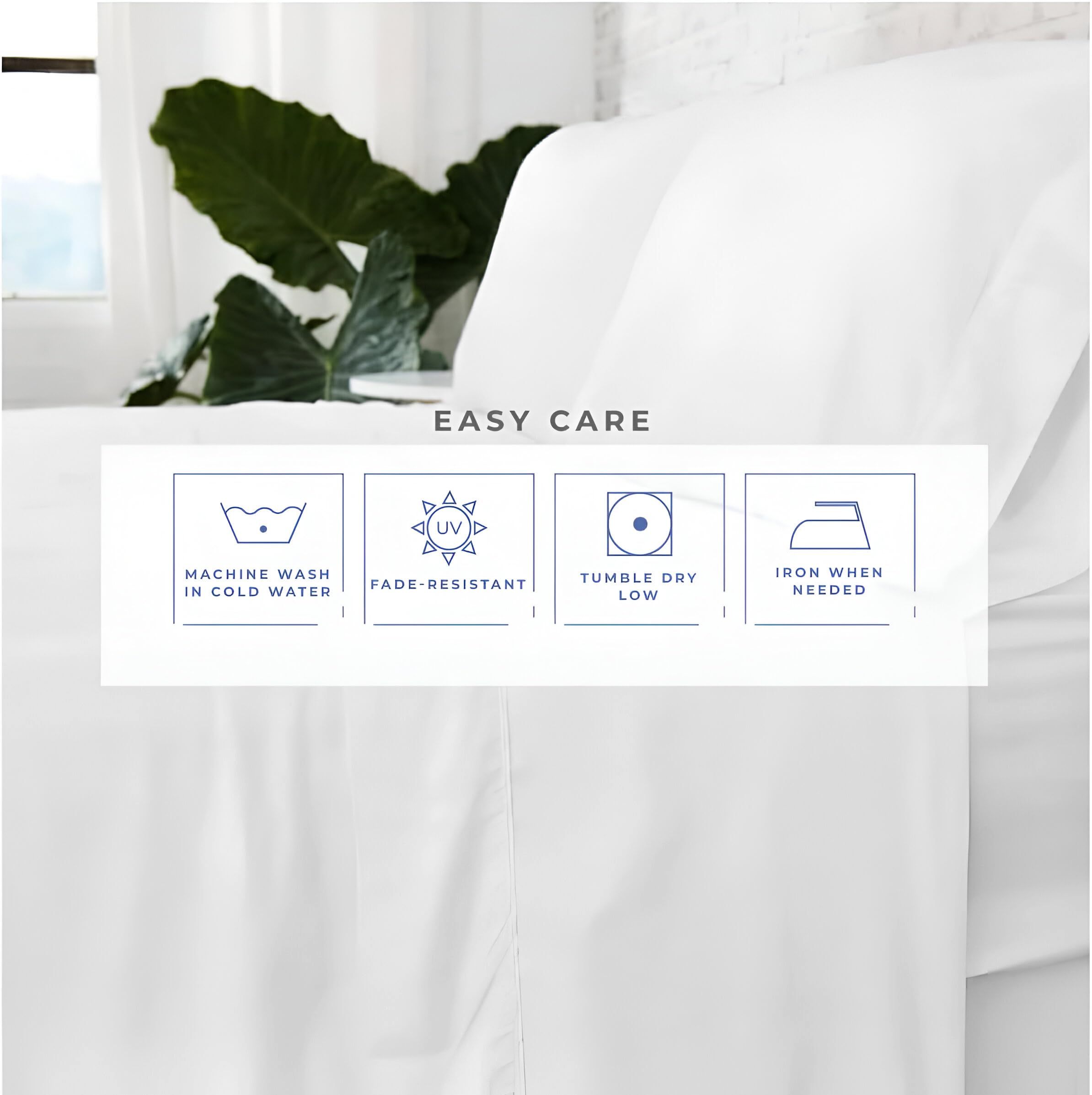 Kotton Culture 1000 Thread Count Sheet Set 4 Piece 100% Egyptian Cotton Luxurious Breathable Soft Cooling Cotton Sheets with 15" Deep Pocket Snug Fit Smooth Sateen Weave (White, Queen)