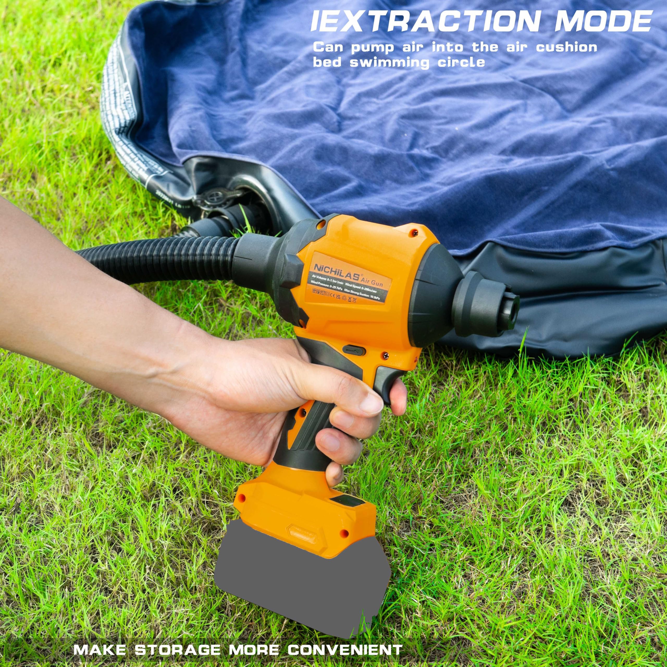 Nichilas Cordless Dust Blower Compatible with DEWALT 20V Battery, Vacuum 2 in 1 Leaf Cleaning Brushless Motor Variable Speed Cleaner (Tool Only, No Battery)