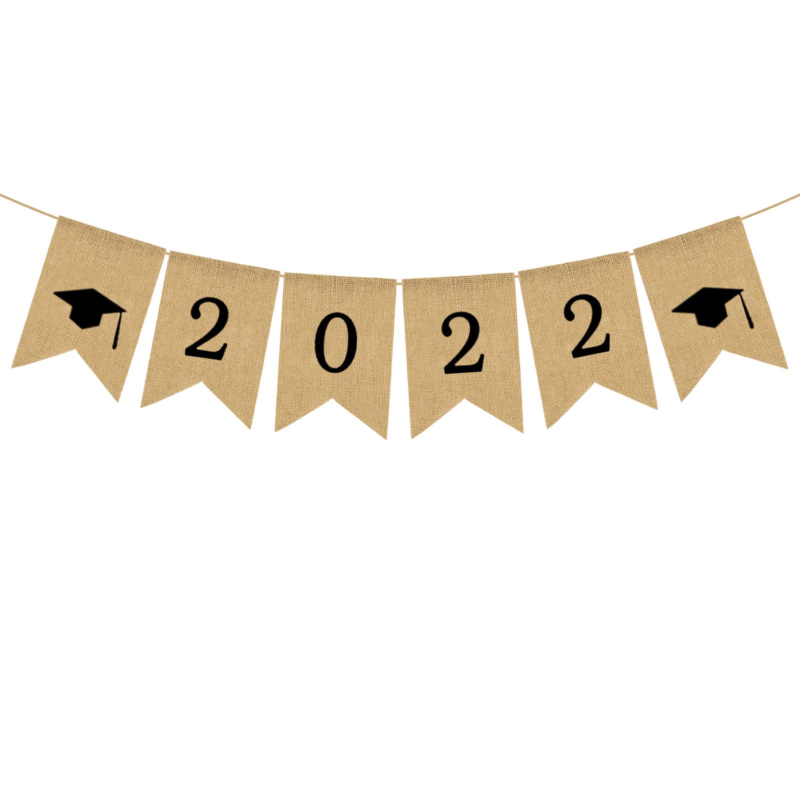Rainlemon Jute Burlap 2022 Graduation Party Banner Classroom Decoration Photo Booth Backdrop