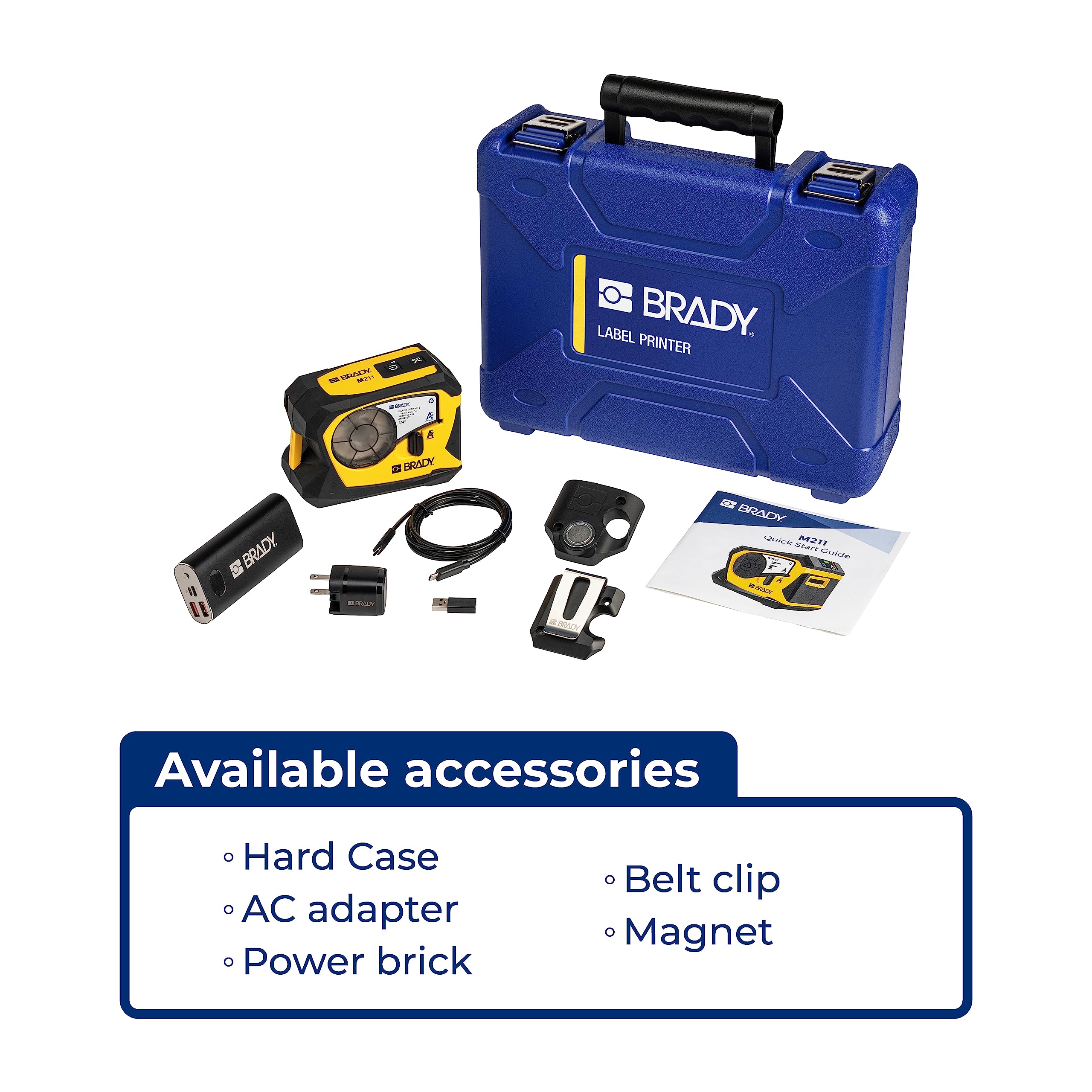 Brady M211 Portable Bluetooth Label Printer - Design. Preview. Print. All from Your Phone. Yellow/Black 4 in H x 5.4 in W x 2.6 in D