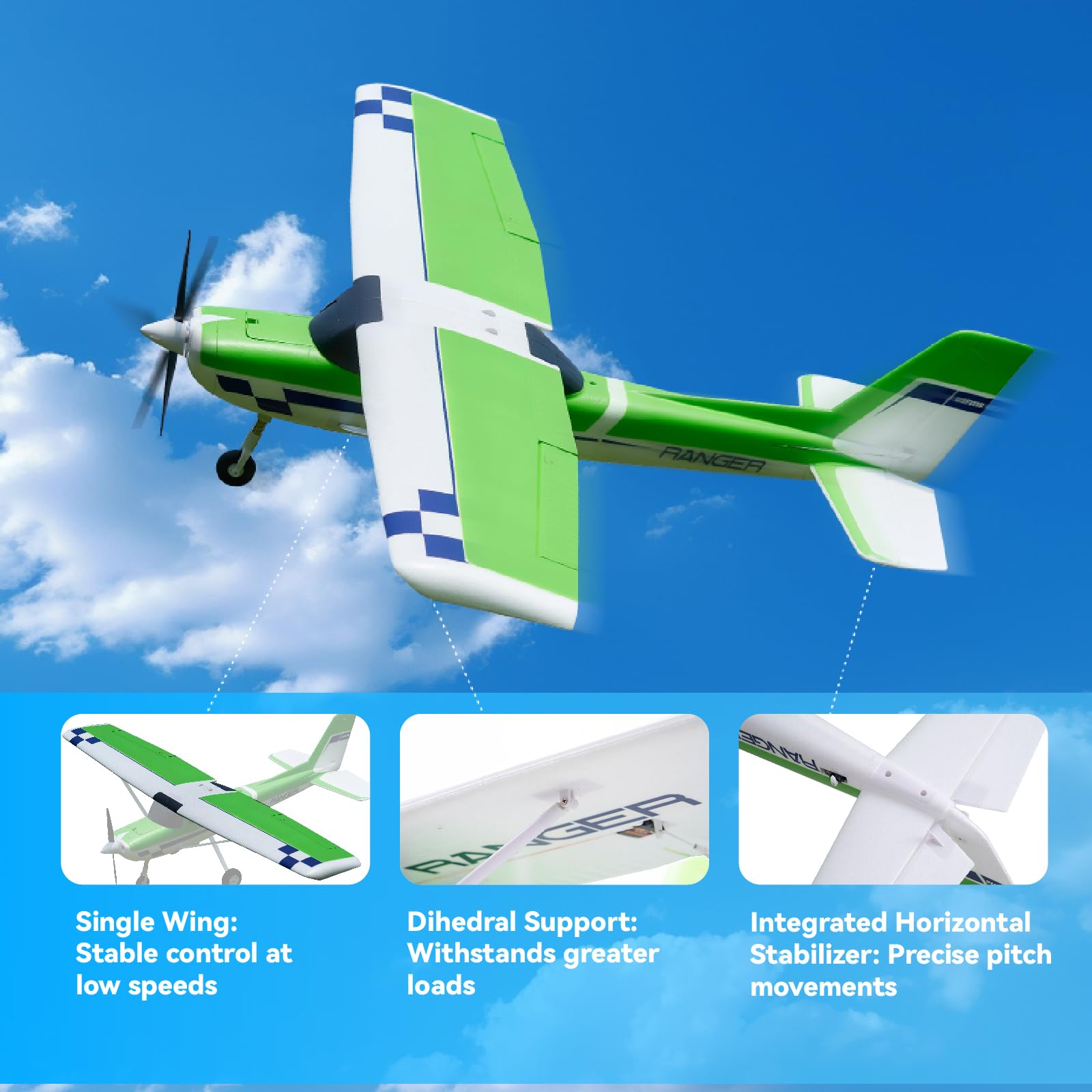 Fms Rc Planes for Adults Beginners 1220mm Ranger Remote Control Airplane with Reflex Red Hobby Rc Airplanes PNP (No Transmitter Battery,Charger)