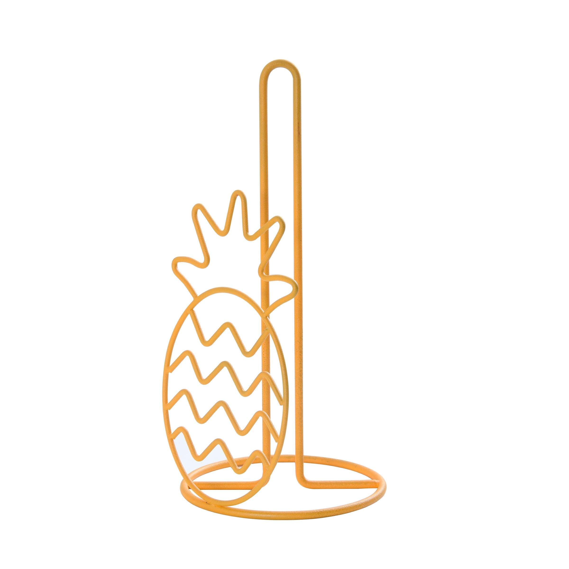 Kamenstein Pineapple Wire Paper Towel Holder, 12-Inch, Radiant Yellow