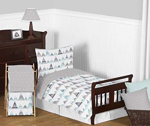 Sweet Jojo Designs Navy Blue, Aqua and Grey Aztec Playmat Tummy Time Baby and Infant Play Mat for Mountains Collection