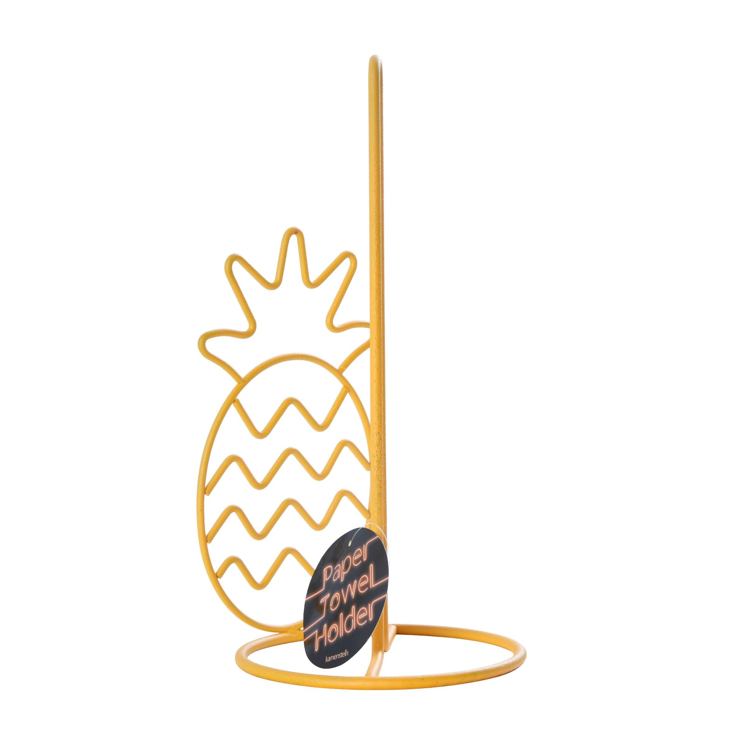 Kamenstein Pineapple Wire Paper Towel Holder, 12-Inch, Radiant Yellow