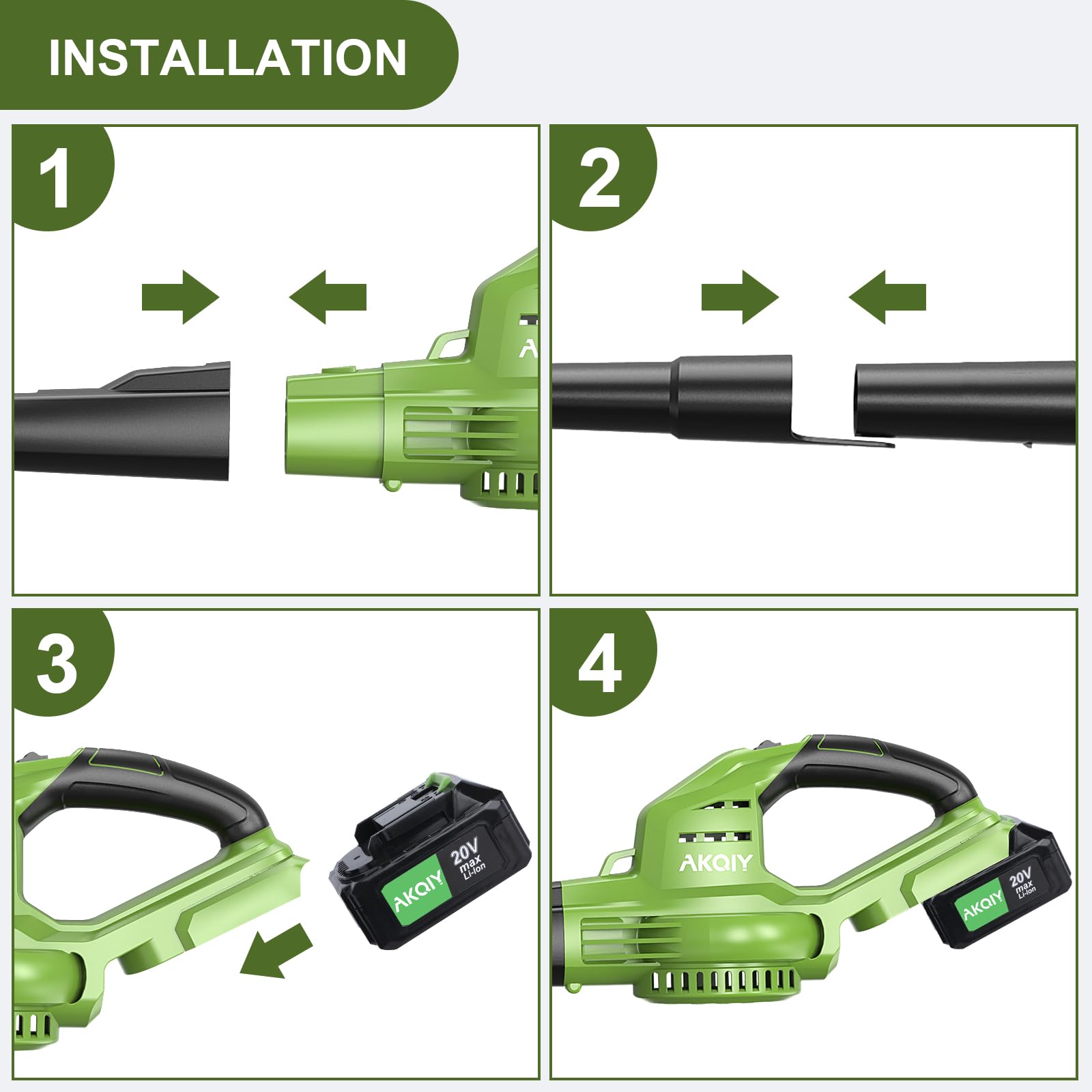 AKQIY Leaf Blower Cordless- 20V 5.0 Battery-Powered Leaf Blower, 80-150MPH, Upgraded Motor and Mini Electric Leaf Blower with Charging Seat for Use in The Yard or Lawn
