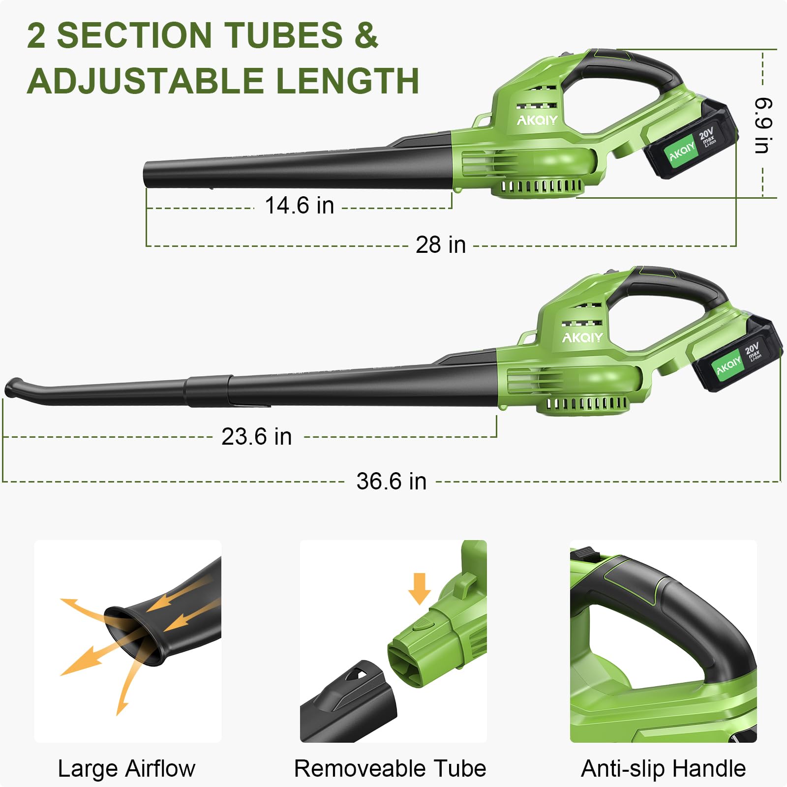 AKQIY Leaf Blower Cordless- 20V 5.0 Battery-Powered Leaf Blower, 80-150MPH, Upgraded Motor and Mini Electric Leaf Blower with Charging Seat for Use in The Yard or Lawn