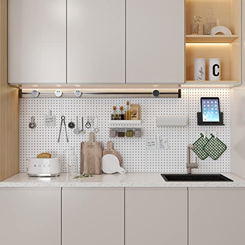TIDIHAUSET Pegboard, Pegboard Wall Organizer, Mount Display Pegboard Kits fit Pegboards Storag(32 * 16inch/White)