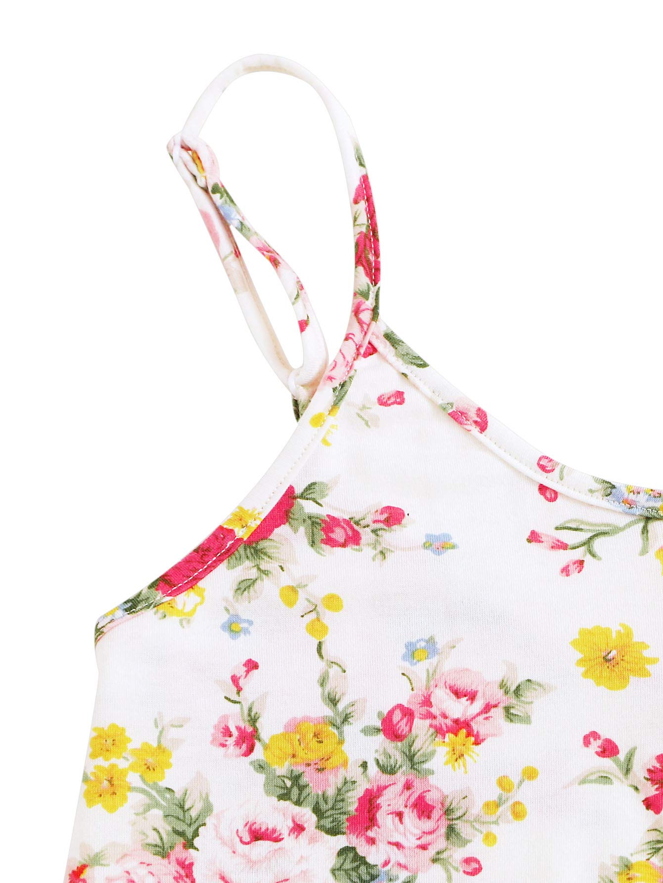 SheIn Women's Pajamas Sets Button Front Tank and Shorts Lounge Set Sleepwear White Floral X-Large