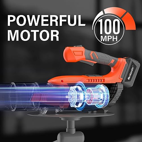 MAXLANDER Cordless Leaf Blower, 20V 350CFM Battery Powered Leaf Blowers for Lawn Care, Electric Lightweight Leaf Blower with 2-Speed Dial for Leaf/Snow/Dust Blowing (4.0Ah Battery & Charger Included)