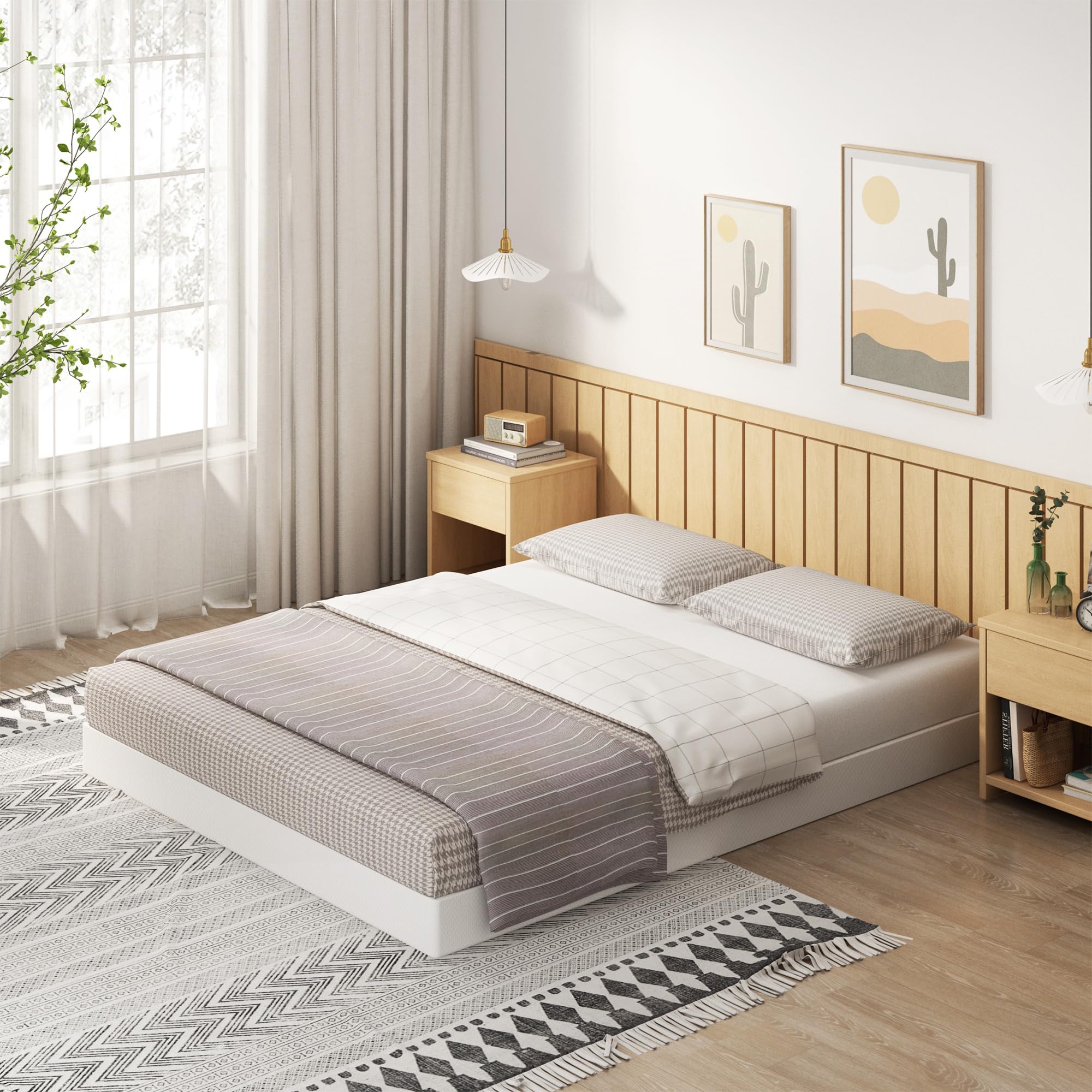 EMODA 5 Inch California King Box Spring Bed Base, 3000 lbs Heavy Duty Metal Mattress Foundation with Fabric Cover, Easy Assembly