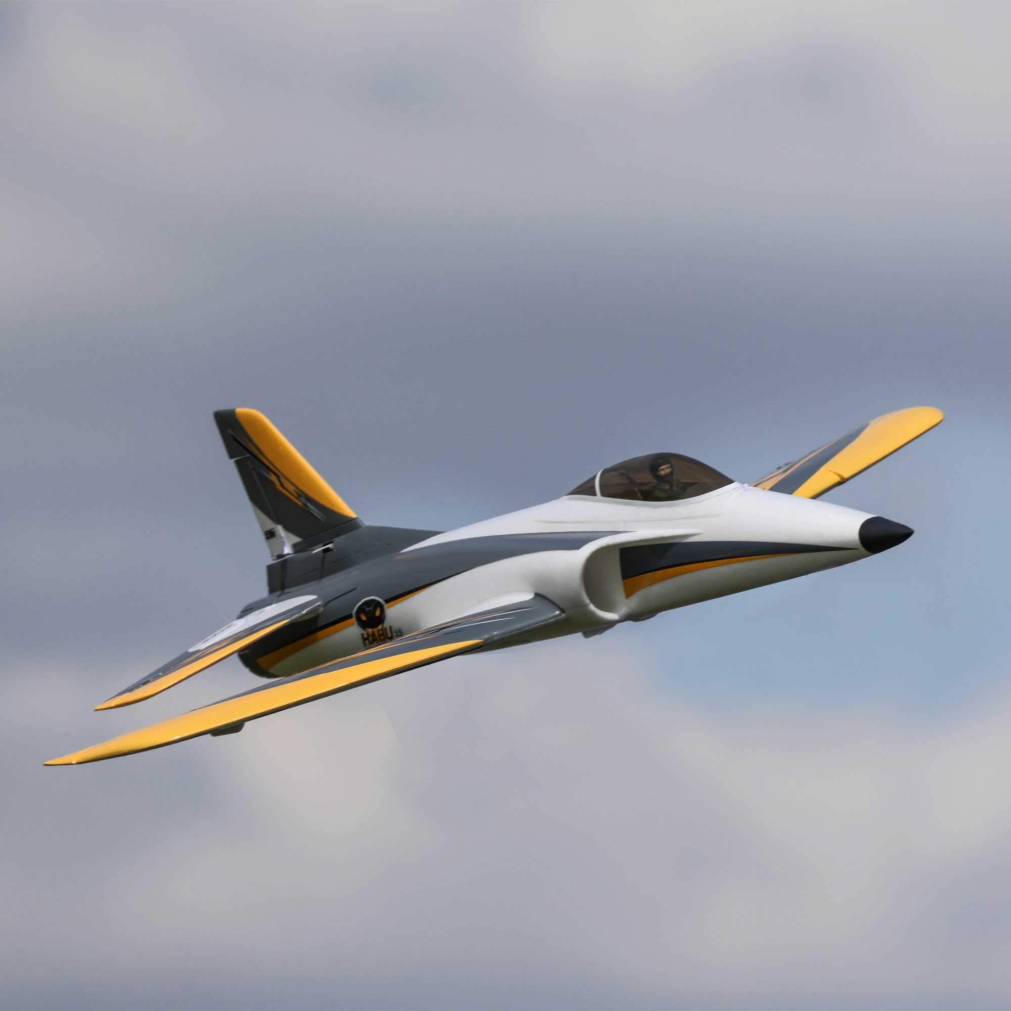 E-flite RC Airplane Habu SS Super Sport 70mm EDF Jet BNFTransmitter Battery and Charger Not Included Basic with Safe Select and AS3X EFL0950