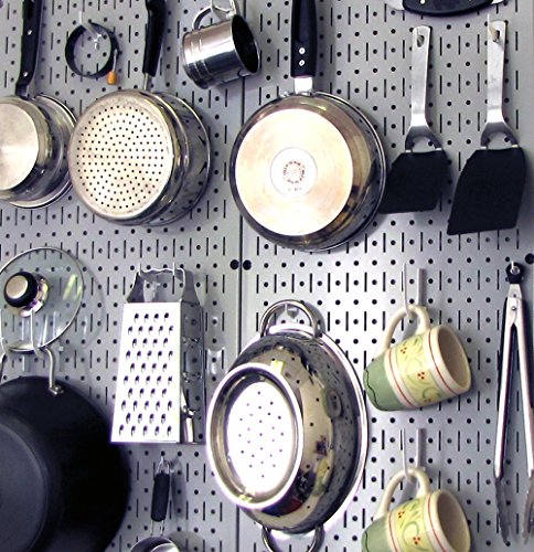 Wall Control Pegboard 32in x 16in Gray Metal Pegboard Tool Board Panel