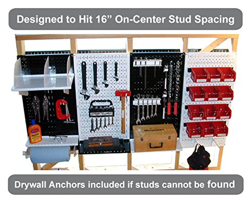 Wall Control Pegboard 32in x 16in Gray Metal Pegboard Tool Board Panel