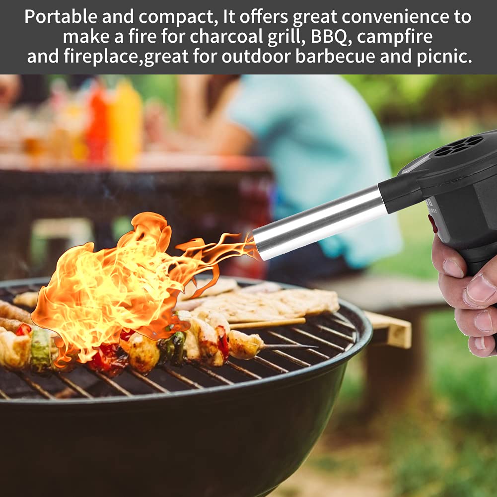 Honio 16.5 X 8 X 13.8cm Fire Blower BBQ Blower Battery Operated Picnic Grill Barbecue Camping for Charcoal
