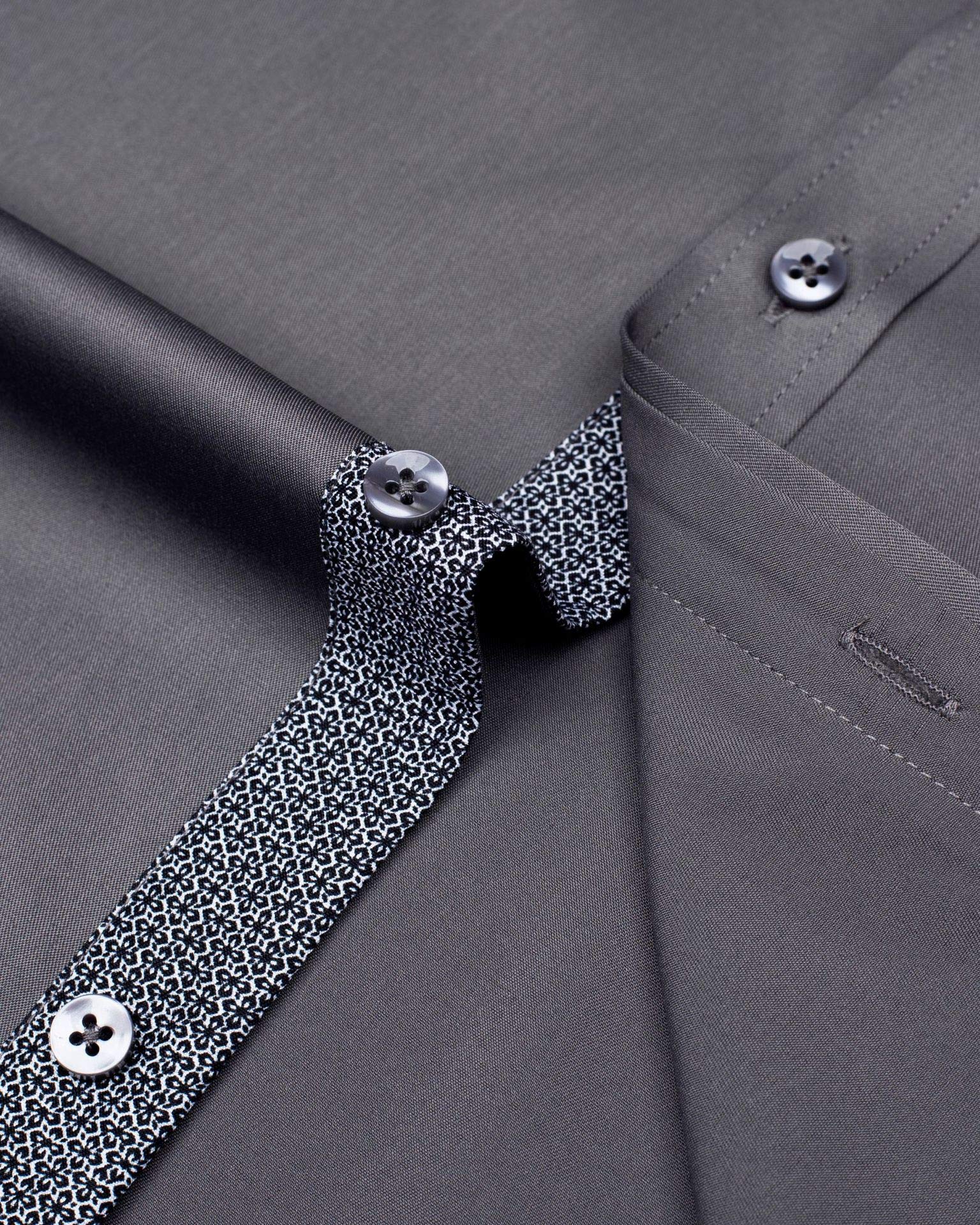 J.VER Men's Casual Long Sleeve Stretch Dress Shirt Wrinkle-Free Regular Fit Button Down Shirts Grey
