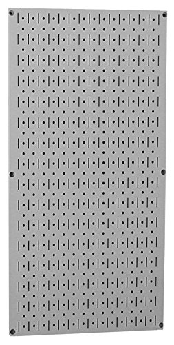 Wall Control Pegboard 32in x 16in Gray Metal Pegboard Tool Board Panel