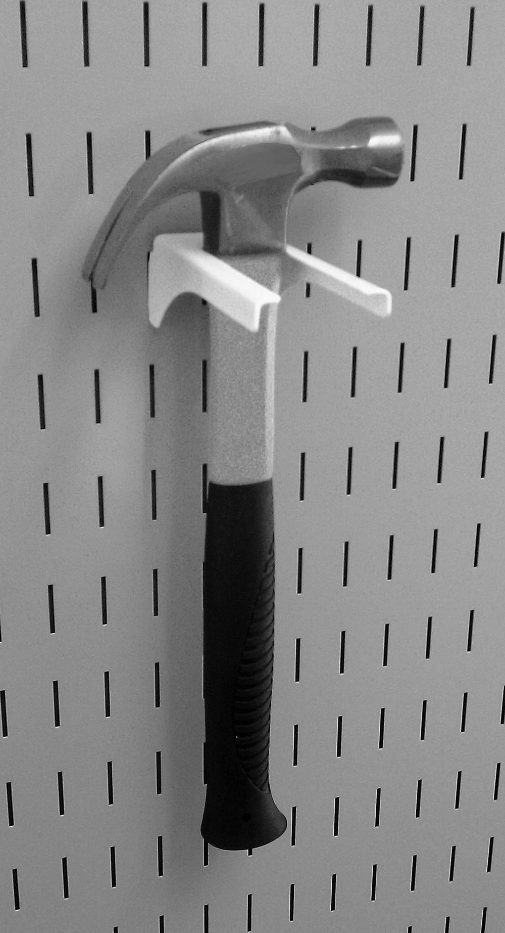 Wall Control 1-1/4in Handle Bracket Slotted Metal Pegboard Hook Pegboard and Slotted Tool Board - White