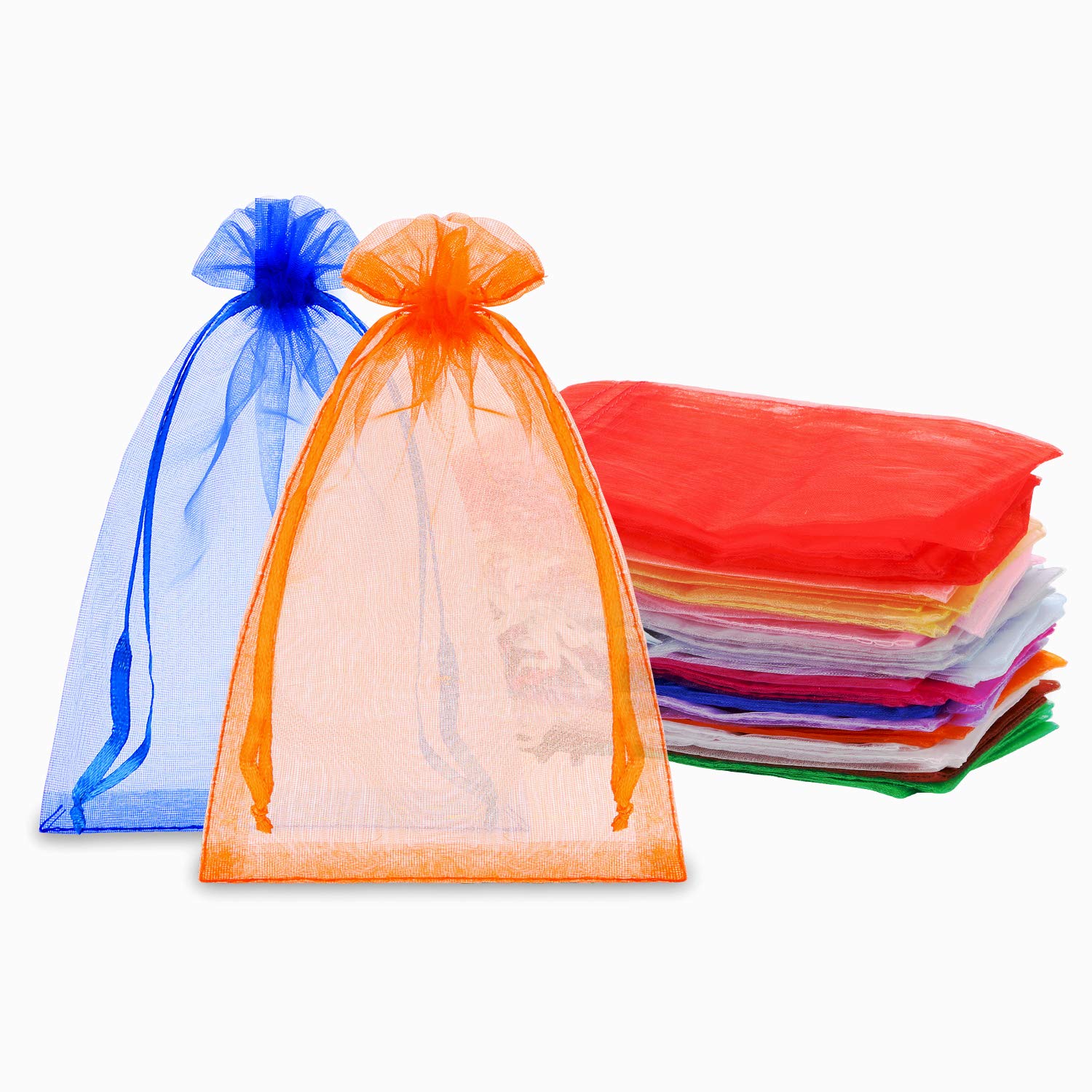 Kiiko 60PCS Organza Bags 4x6 Inches – Small Drawstring Packaging Mesh Bags for Wedding Favors, Jewelry, Gifts – 12 Assorted Colors, 5 of Each – Ideal for Party, Holiday, Special Occasions