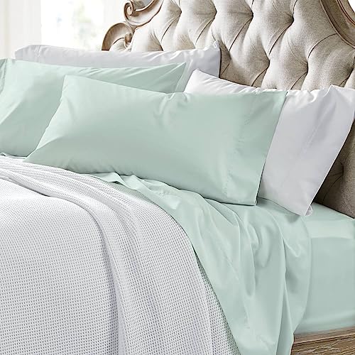Cuddledown 500TC Pima Cotton Sateen | 100% Cotton | Twin Fitted Sheet - Green Tea