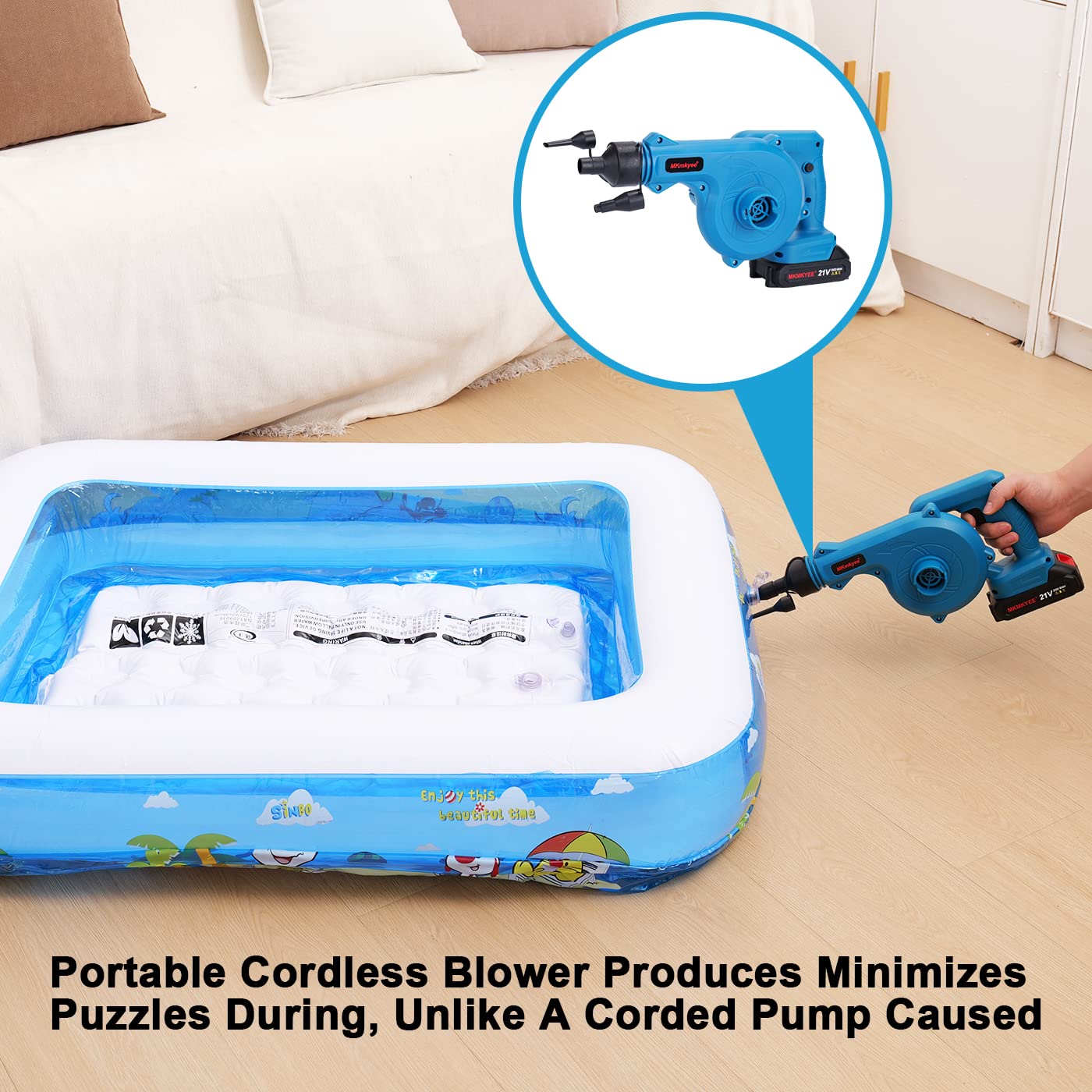Cordless Blower,3- in-1 Portable Mini Air Blower 21v Lithium Battery,Small Dust Cleaner for Inflatable,Fans,Lily Windows,Keyboards,Cars by MKMKYEE