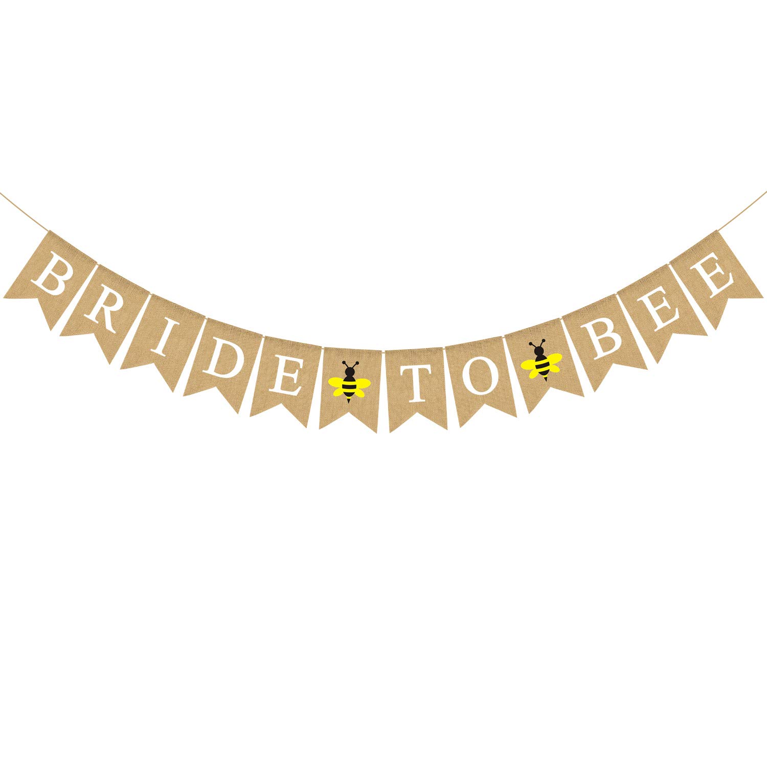 Rainlemon Bride to Bee Banner Jute Burlap Bridal Shower Wedding Bunting Garland Decoration