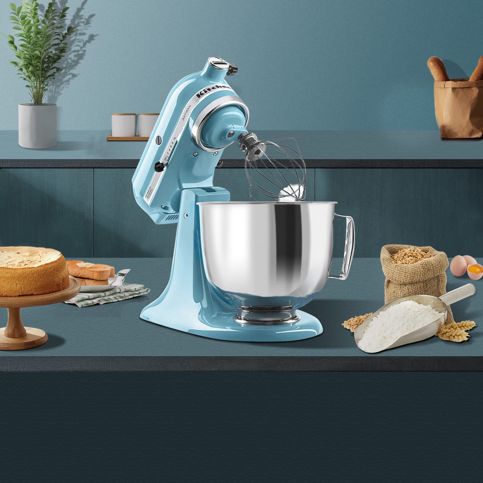 Kltchonald Stainless Steel Bowl,5 QT,Silver,Polished,Compatible with Kitchenaid Artisan&Classic Series,1 Pcs Kit